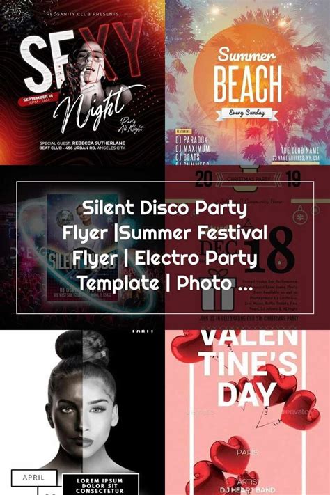 Party Flyer Silent Disco Party Flyer Summer Festival Flyer Electro