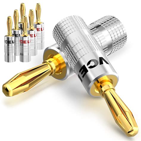 VCELINK Banana Plugs Pairs PCS Gold Plated Mm Speaker Connectors For Speaker Wire Sockets