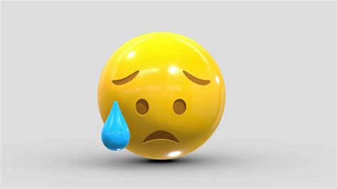Fichier Stl Emoji Visage Triste Mais Soulagé Dapple 🪞・objet Pour