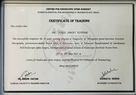 Complete Endoscopic Spine Surgery Fellowship Dr Suraj Kothari