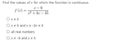 Solved Find The Values Of X For Which The Function Is Chegg