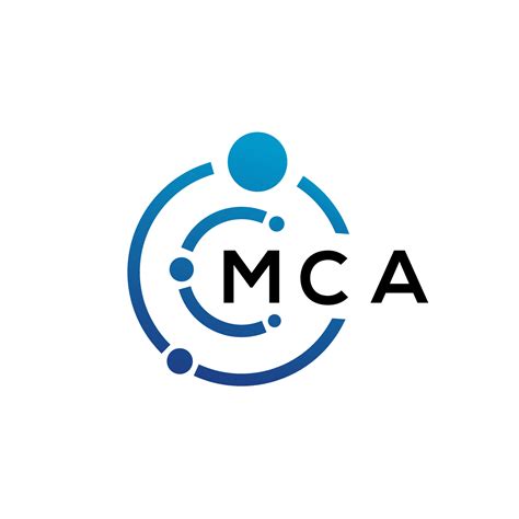 Diseño De Logotipo De Tecnología De Letra Mca Sobre Fondo Blanco