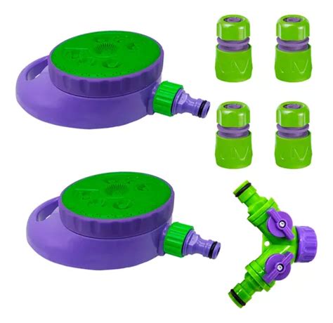 Kit 2 Irrigador 8 Jatos Aspersor 360 Horta Jardim Gramado Frete grátis
