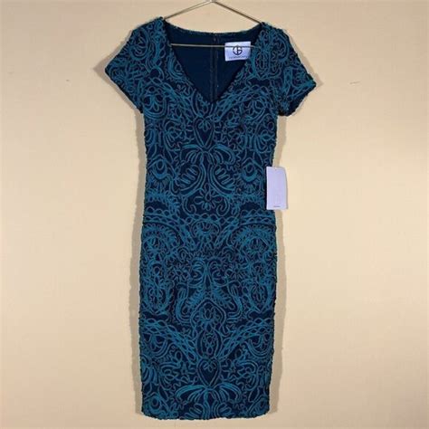 Js Collections Dresses Nwt Js Collections Womens Green Embroidered