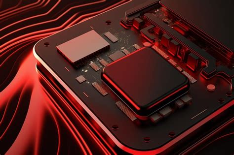 Premium Photo A Red And Black Laptop With A Black Cpu On It