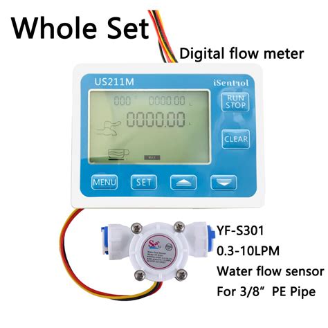 Us211m Digital Flow Meter Totalizer Flow Measureme Vicedeal
