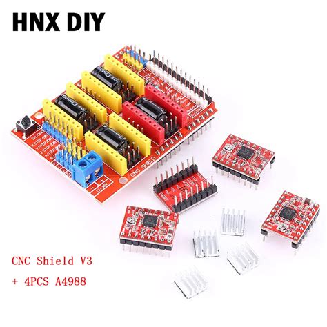 Cnc 쉴드 V4 쉴드 V3 조각 기계 3d 프린터 A4988 드라이버 확장 보드 아두이노 Diy 키트용 신제품모터