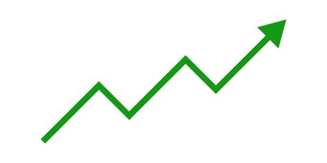 Premium Vector Green Upward Arrow Graph With Arrow Showing Rising