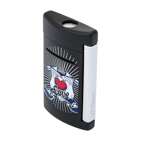 S T Dupont Minijet Torch Lighter Black Love Montegrappa And St
