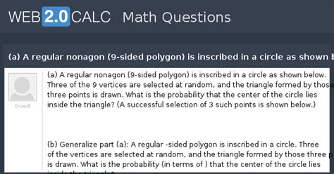 view question a a regular nonagon 9 sided polygon is inscribed in