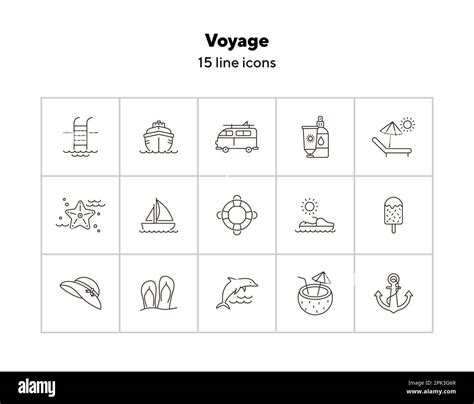 Voyage Line Icon Set Stock Vector Image And Art Alamy