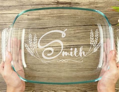 Pyrex Baking Casserole Dish Personalized With Your Name Wedding