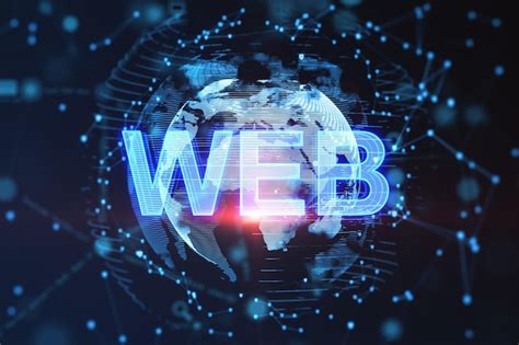 Premium Photo Futuristic Digital Representation Of The Word Web Over A Global Network