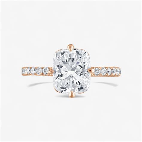 201ct Cushion Cut Pave Compass Setting Engagement Ring Stephanie Gottlieb