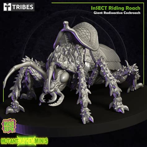 3d Printable Insect Riding Roach Giant Radioactive Cockroach By Dark