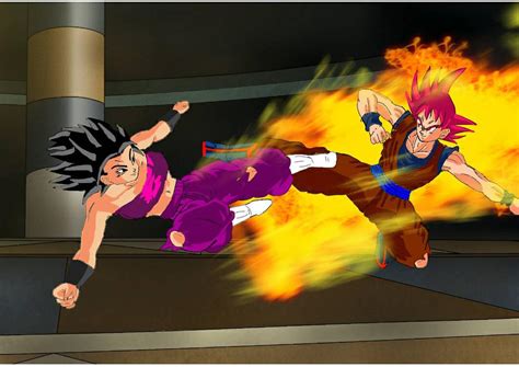 Caulifla Vs Goku Ssjg By Juansebastian2 On Deviantart