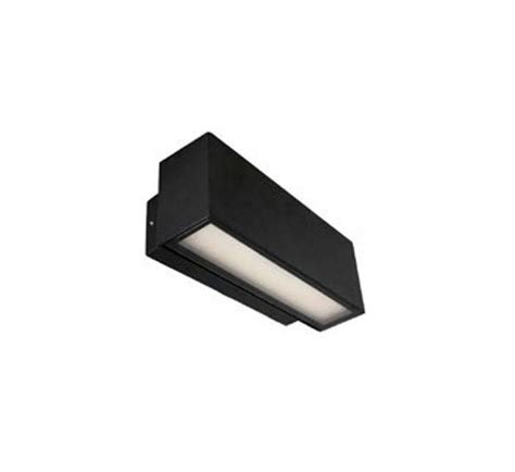 Aplique Led de Parede Saliente Preto Retangular w w k Lm IP Soluções Led