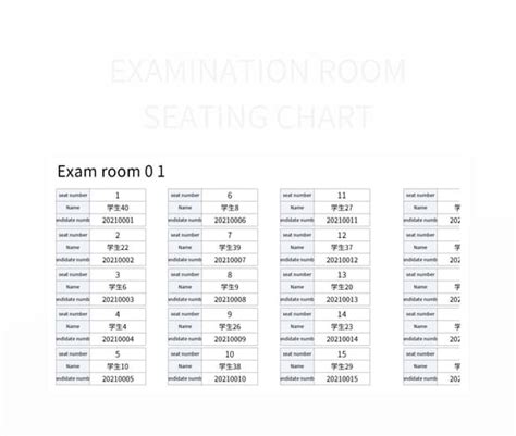 Free Seating Charts Templates For Google Sheets And Microsoft Excel