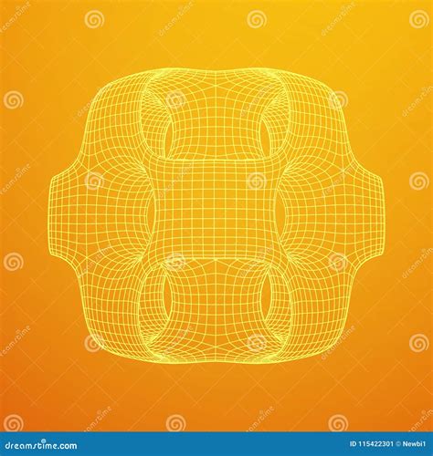 Wireframe Ported Cube Stock Vector Illustration Of Information 115422301
