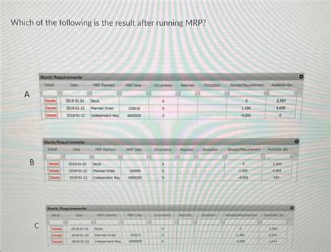 Given The Following MRP Problem Material Plant Chegg Com
