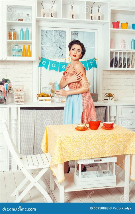 Girl With A Bottle Stock Image Image Of Cute Interior 50950893