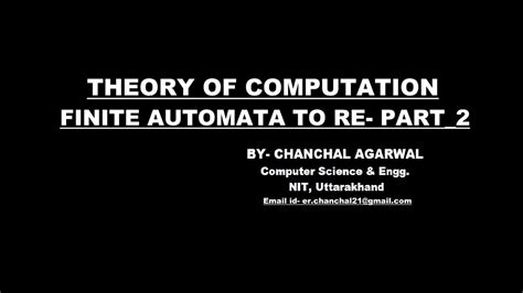 Conversion From Finite Automata To Regular Expression Part 2 Theory Of Computation Youtube