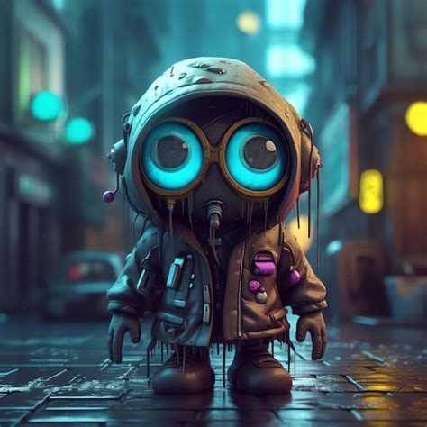 Premium AI Image A Cartoon Character Wearing A Gas Mask With The Word