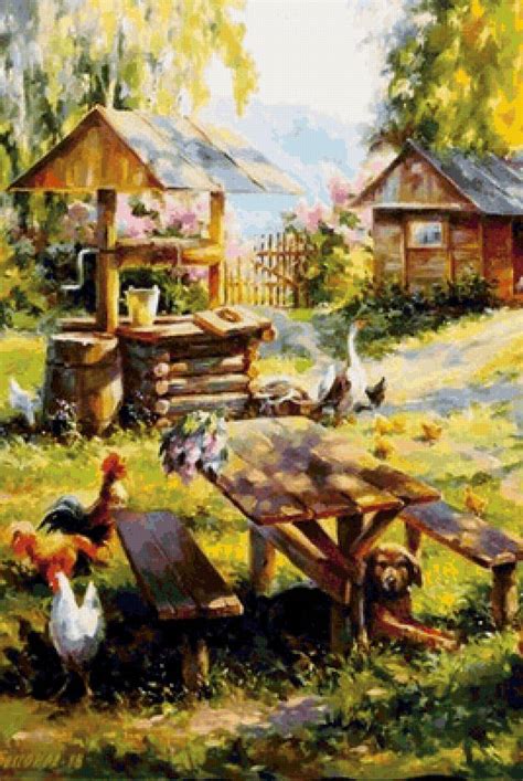 Схема вышивки «деревня летом с. бессонов» (№2441769) - Вышивка крестом