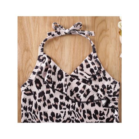 Wholesale Leopard Printed Halter Neck Beach Bodysuit Sw