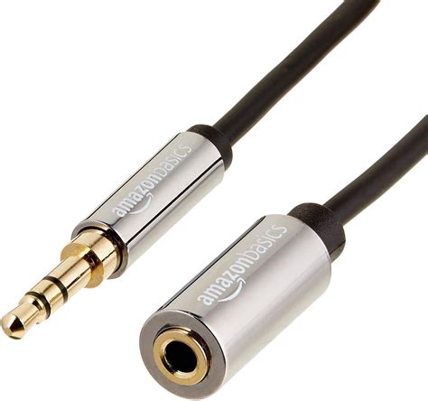 Amazon Basics 35mm Aux Jack Audio Extension Cable Male To Female Adapter For Headphone Or