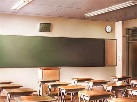 卡通日系动漫教室学校场景背景图 绘画插画手绘上色临摹参考素材 291