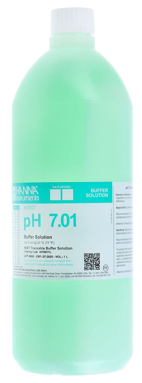 Hanna Instruments Hi 70071l Ph Buffer Solution 1l Bottle 701 Rs