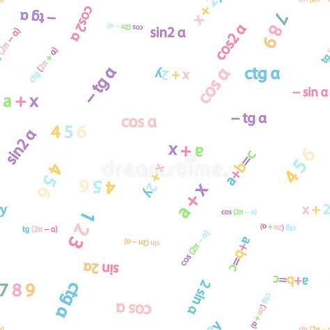 Seamless Pattern With Mathematical Formulas And Numbers Algebra And Geometry Calculations
