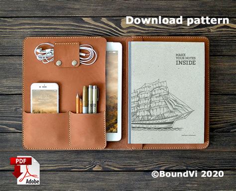 Leather Notebook A5 Pattern Pdf Pattern Template Leather Etsy