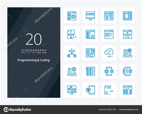 Programming Coding Blue Color Icon Presentation Stock Vector By ©flatart 632021196