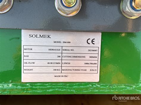 2025 Solmek Bm800 Broyeur Non Utilise Shredder Unused Ritchie
