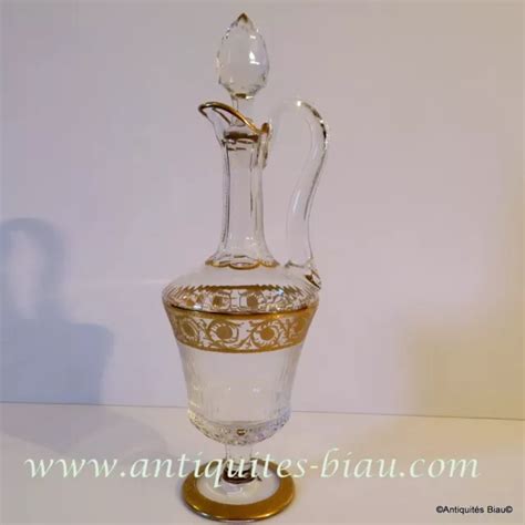 AIGUIÈRE EN SAINT St Louis Cristal modèle Thistle Or signé parfait état