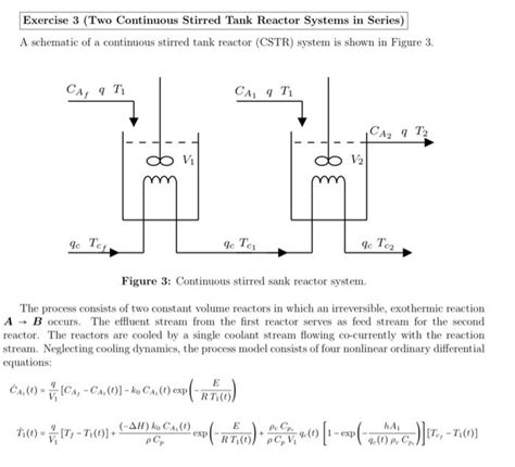 solved exercise 3 two continuous stirred tank reactor