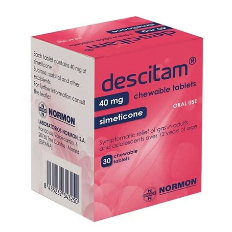 Buy Descitam Simeticone 40mg Chewable Tablets For Bloating Relief Pack