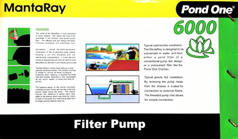 Pond One Mantaray Filter Pump 6000 Legacy Aquatics And Reptiles Nz