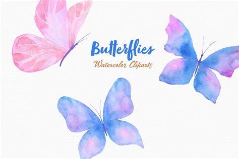 Pink Butterfly Watercolor Clipart Png Graphic By Joydigitaldesign By