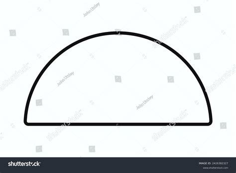 hollow rounded corners semicircle shape icon เวกเตอร์สต็อก ปลอดค่า