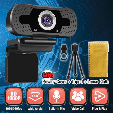 Webcam P HD Computer Camera Microphone Laptop USB PC Webcam HD Full Gaming Computer Camera