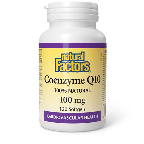 Natural Factors Coenzyme Q10 100 Natural 100 Mg 120 Softgels