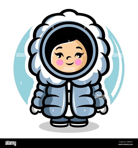 Cute Eskimo Girl Logo Vector Illustration Stock Vector Image And Art Alamy