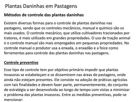 PPT Plantas Daninhas Em Pastagens PowerPoint Presentation Free