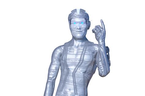 흰색 배경 3d 렌더 일러스트에 생각하는 휴머노이드 로봇 3차원 형태에 대한 스톡 사진 및 기타 이미지 3차원 형태 개념
