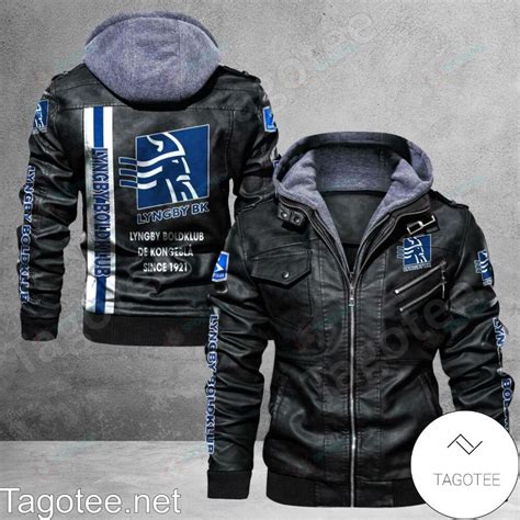 Lyngby Boldklub Logo Leather Jacket Tagotee