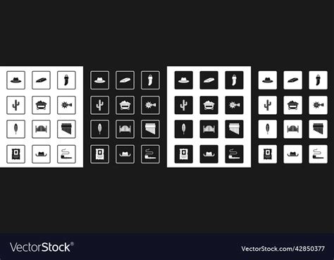 Set Tooth Coal Mine Trolley Cactus Western Vector Image