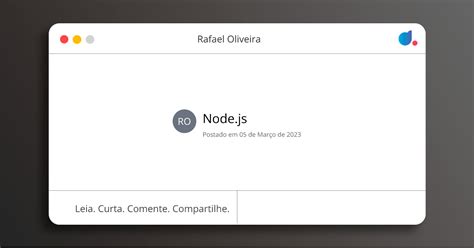 Nodejs Rafael Oliveira Dio